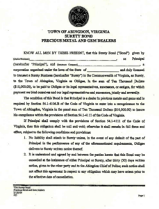 Abingdon Precious Metal and Gem Dealer Bond: A Comprehensive Guide