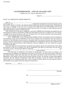 Atlantic City Auctioneer Bond: A Comprehensive Guide