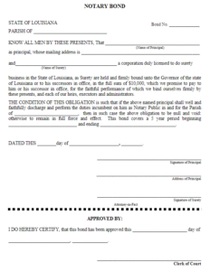 Louisiana Notary Public Bond: A Comprehensive Guide