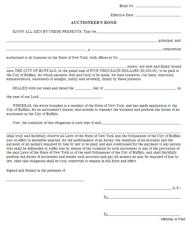 Buffalo Auctioneer Bond: A Comprehensive Guide