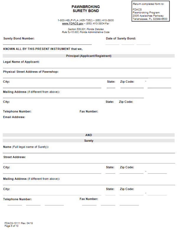 Florida Pawnbroker Bond: A Comprehensive Guide