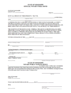 Mississippi Notary Public Bond: A Comprehensive Guide