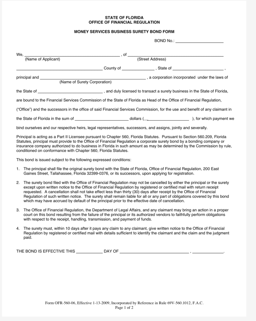 Florida Money Services Bond: A Comprehensive Guide