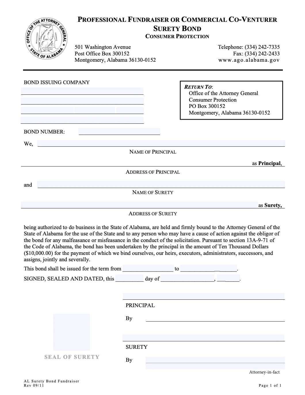 Alabama Professional Fundraiser or CCV Bond: A Comprehensive Guide