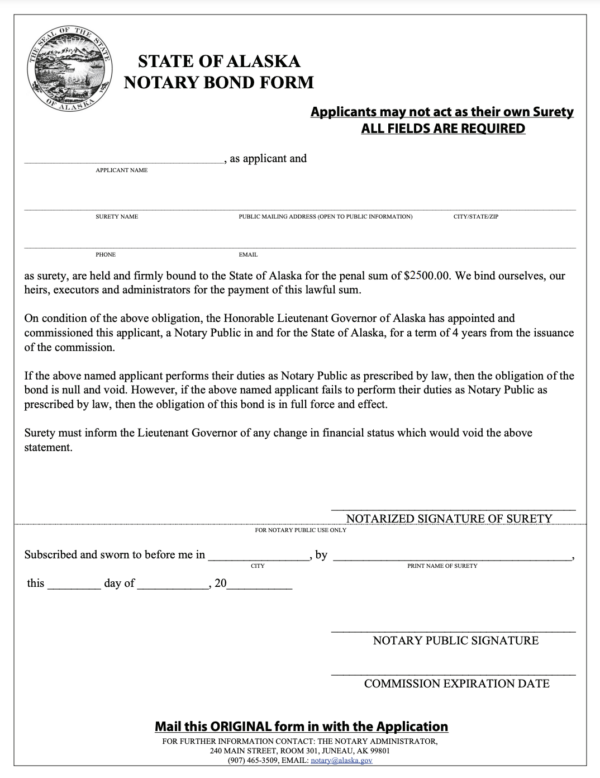 Alaska Notary Public Bond: A Comprehensive Guide
