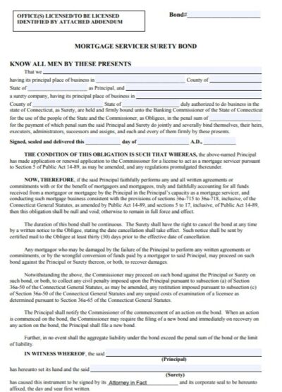 Connecticut Mortgage Servicer Bond: A Comprehensive Guide