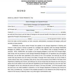 Georgia Mortgage Loan Originator Bond: A Comprehensive Guide