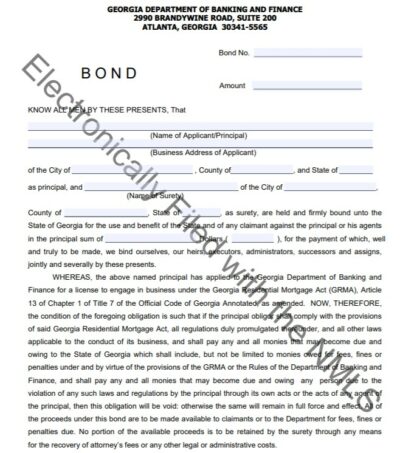 Georgia Mortgage Lender Bond: A Comprehensive Guide