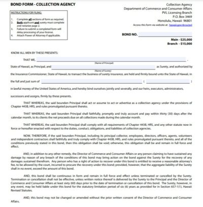 Hawaii Collection Agency Bond: A Comprehensive Guide