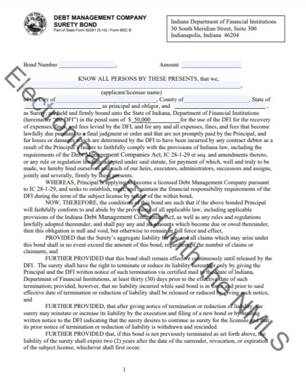 Indiana Debt Management Company Bond: A Comprehensive Guide