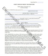 Indiana Money Transmitter Bond: A Comprehensive Guide