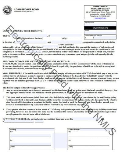 Indiana Loan Broker Bond: A Comprehensive Guide
