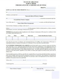 Arkansas Lost Title Bond: A Comprehensive Guide