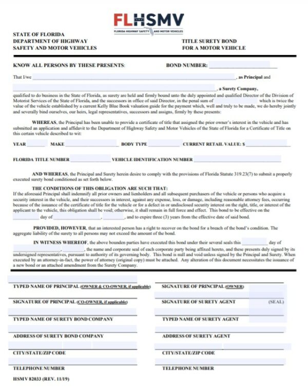 Florida Lost Title Bond: A Comprehensive Guide