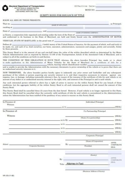 Maryland Lost Title Bond: A Comprehensive Guide