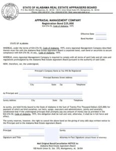 Alabama Appraisal Management Company Bond: A Comprehensive Guide