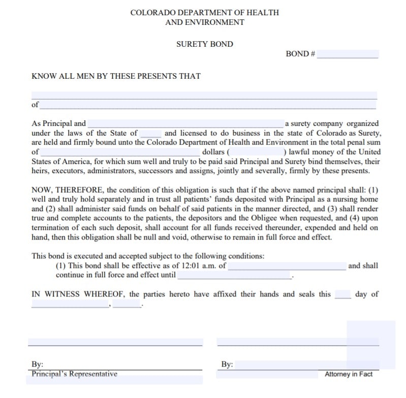 Colorado Nursing Home Patient Trust Bond: A Comprehensive Guide