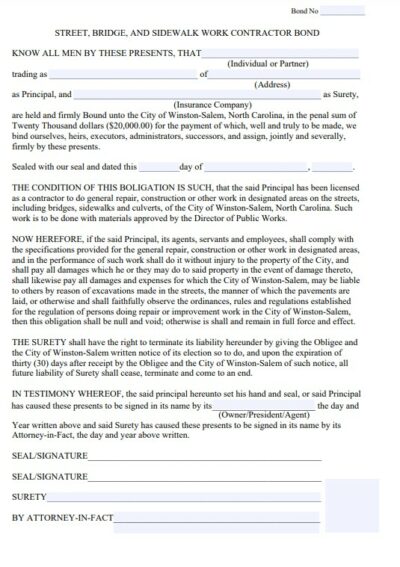 Winston-Salem Construction Contractor Bond: A Comprehensive Guide