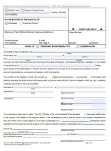 Colorado Personal Representative Bond: A Comprehensive Guide