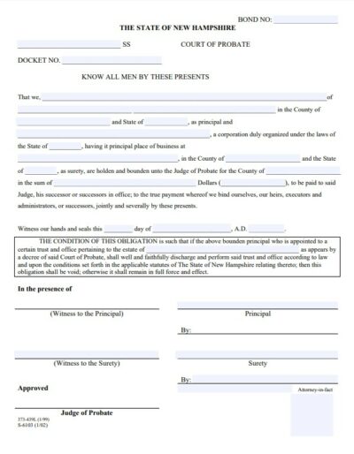 New Hampshire Executor Bond: A Comprehensive Guide