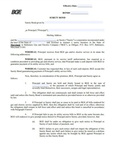 Maryland Utility Deposit Bond: A Comprehensive Guide