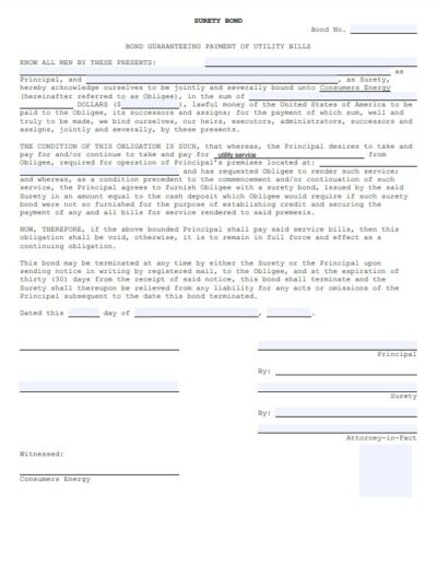 Michigan Utility Deposit Bond: A Comprehensive Guide