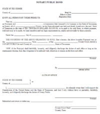 Tennessee Notary Public Bond: A Comprehensive Guide