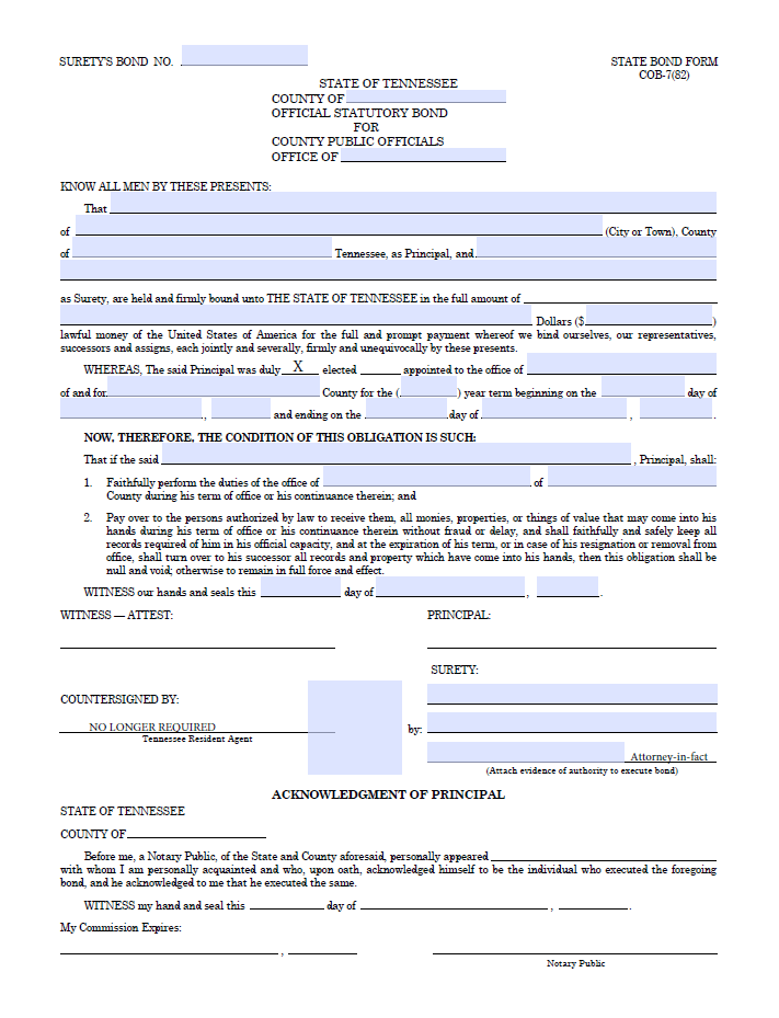 Tennessee Public Official Bond: A Comprehensive Guide
