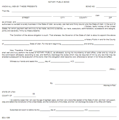 Utah Notary Public Bond: A Comprehensive Guide