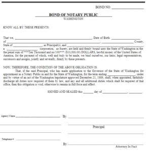 Washington Notary Public Bond: A Comprehensive Guide